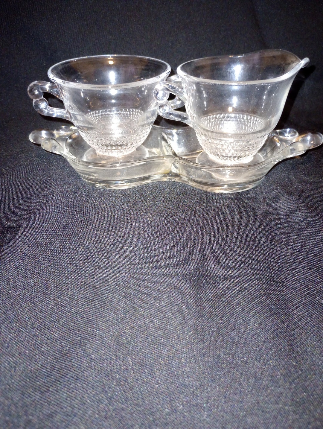 Duncan Miller Teardrop Sugar Bowl & Creamer Set With Tray - Etsy