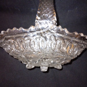 Beautiful Crystal Clear Glass Basket With Applied Handle - Etsy