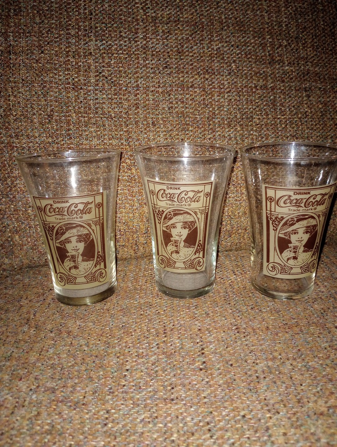 Coca Cola Flare Style With drink Coca Cola Trademark Brown Decal Set of ...