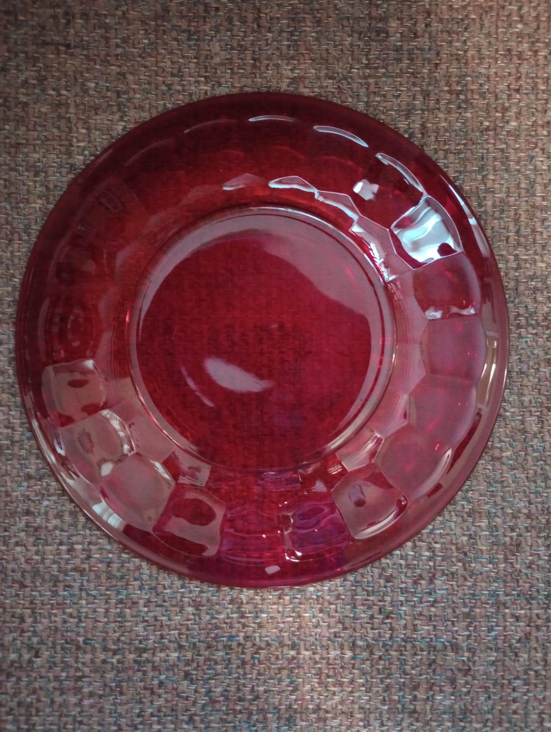 Viking Glass Georgian Ruby Red Honeycomb Pattern 8.25" Plate - Etsy