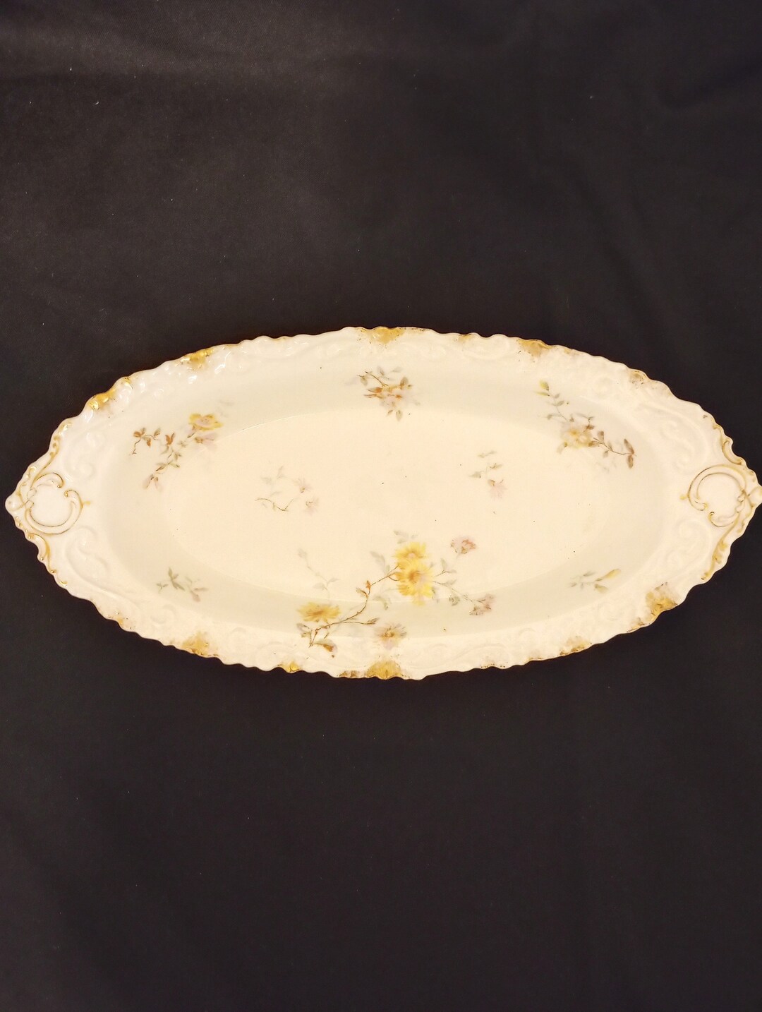 Vintage Floral Painted 13" Celery Relish Dish Made in France - Etsy