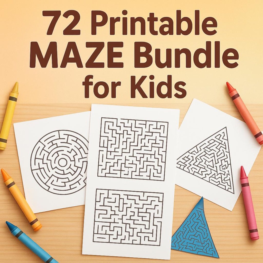 Printable Maze Activity Pack for Kids – 72 Pages of Fun | Circle ...