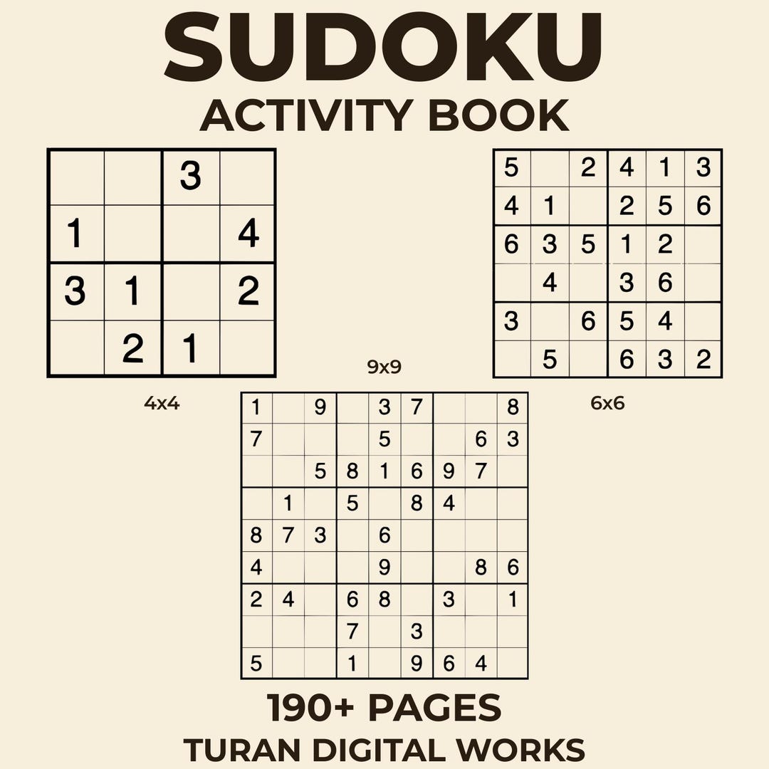 Sudoku Activity Book for Kids | 4x4 6x6 9x9 Puzzles | 960 Brain Teasers ...