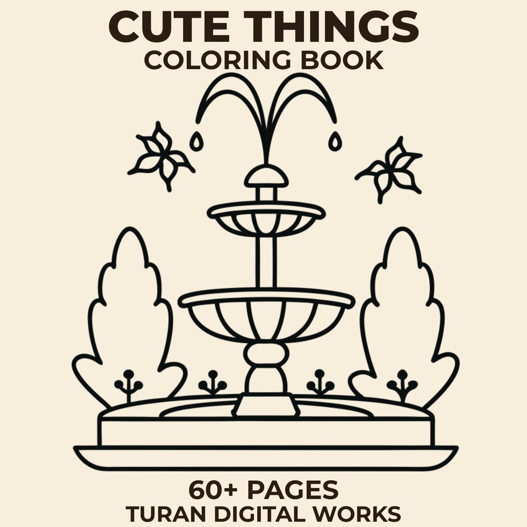 Cute Things Coloring Book – 63 Pages Printable Cute Designs for Kids - Etsy