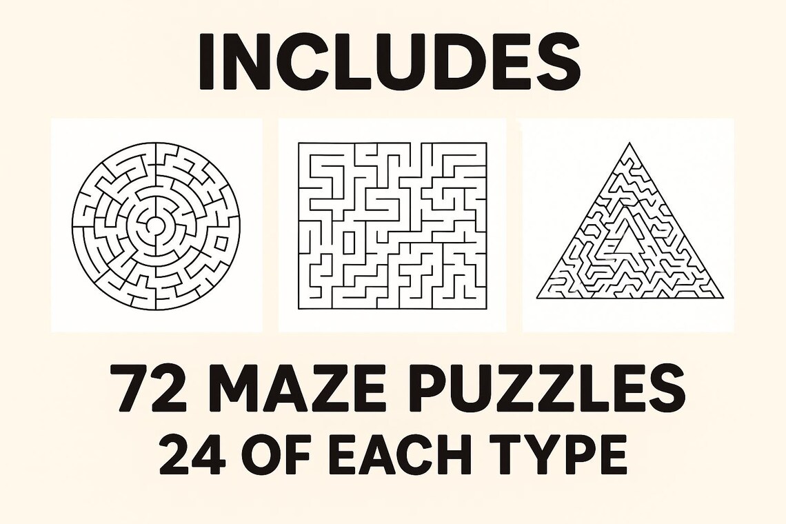 Printable Maze Activity Pack for Kids – 72 Pages of Fun | Circle ...