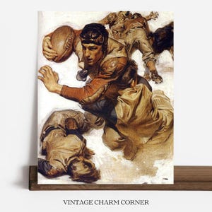 Vintage Rugby Player Wall Art Download American Football Sports Poster ...