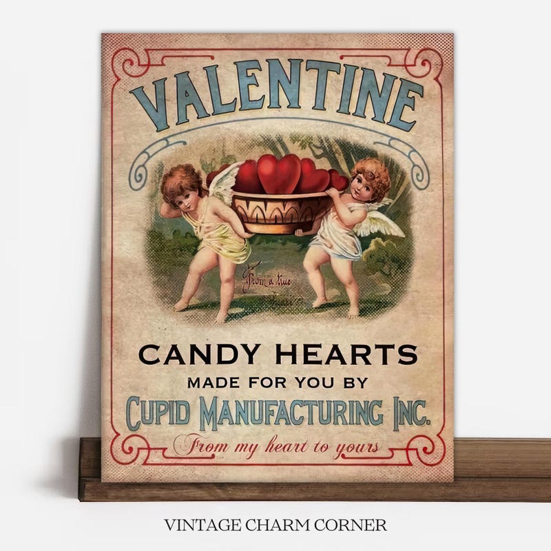 Vintage Style Cupid Print - Etsy