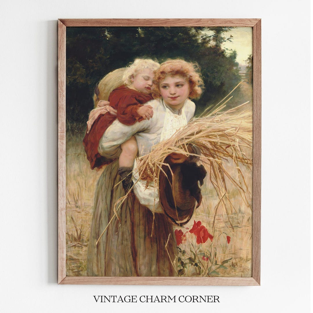 Her Constant Care Vintage Digital Art Print Victorian Girl With ...