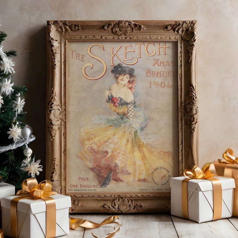 Edwardian the Sketch 1906 London Magazine Cover Illustration Woman ...