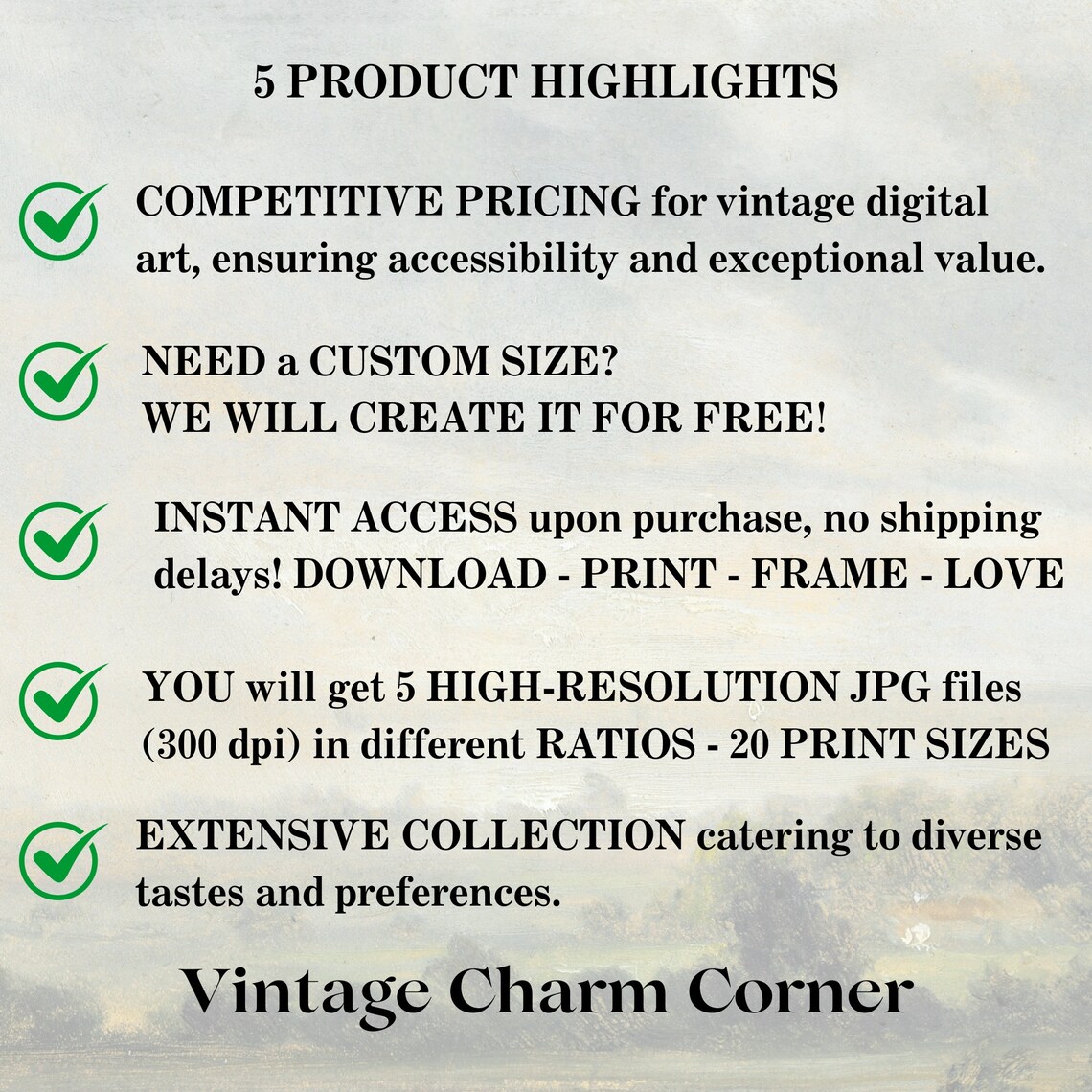 Charming Farmhouse Digital Download, Rustic Countryside Scene Painting ...