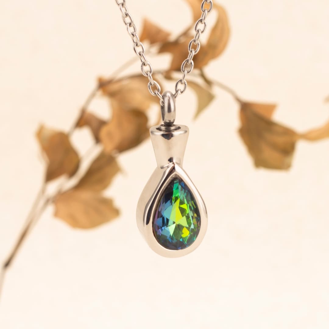 Crystal Urn Necklace for Ashes Keepsake Pendant Small Urn for Human ...