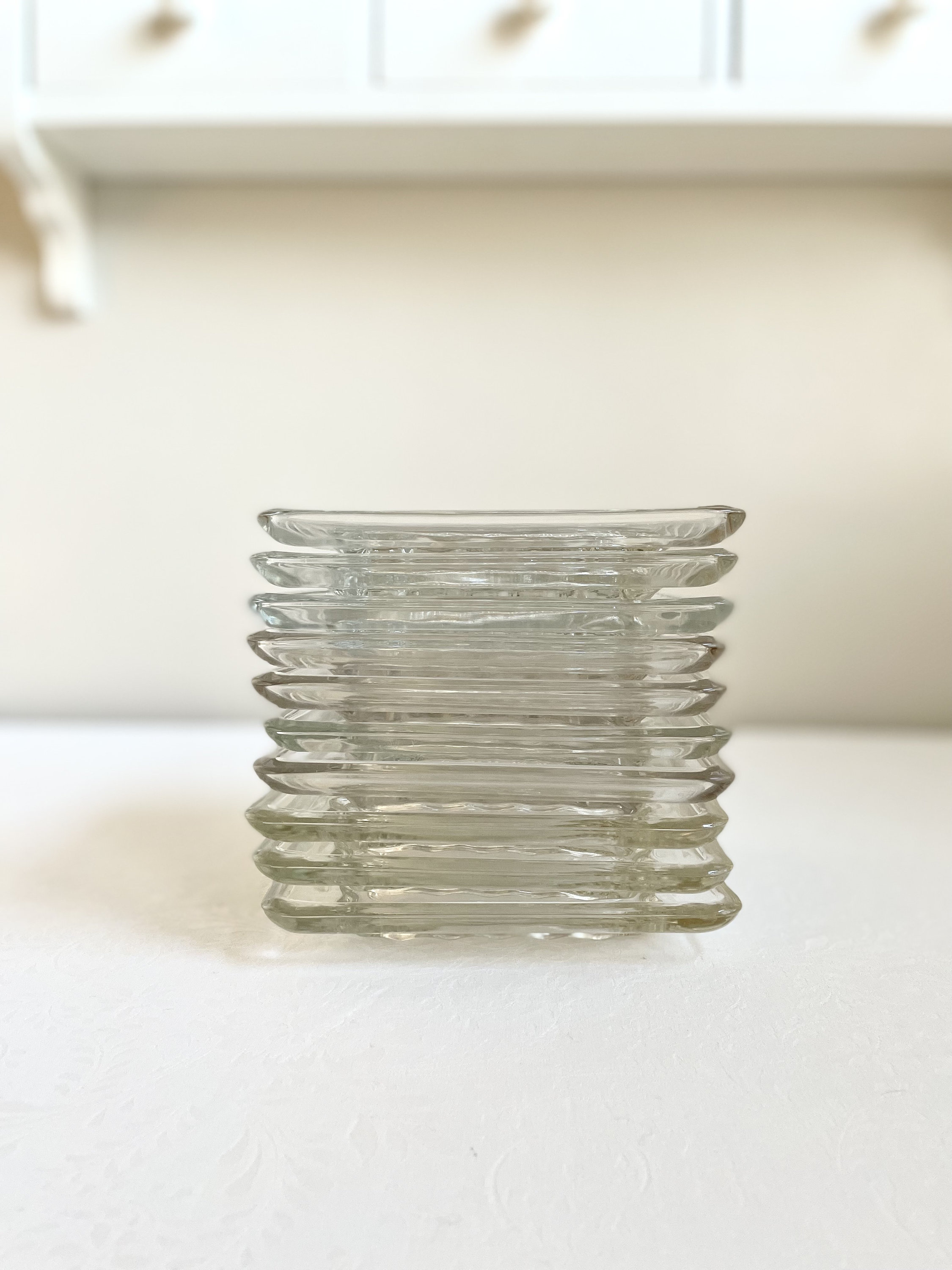 Vintage Glass Snack Trays & Cups Princess Pattern Clear Glass Snack ...
