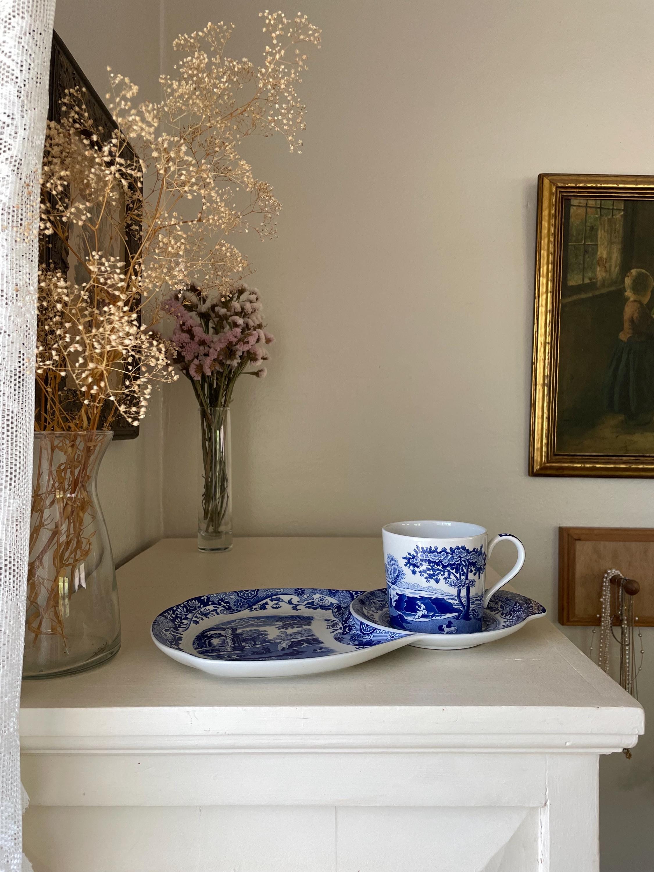 Italian Blue & White Spode Snack Plate and Mug Vintage Blue English Tea ...