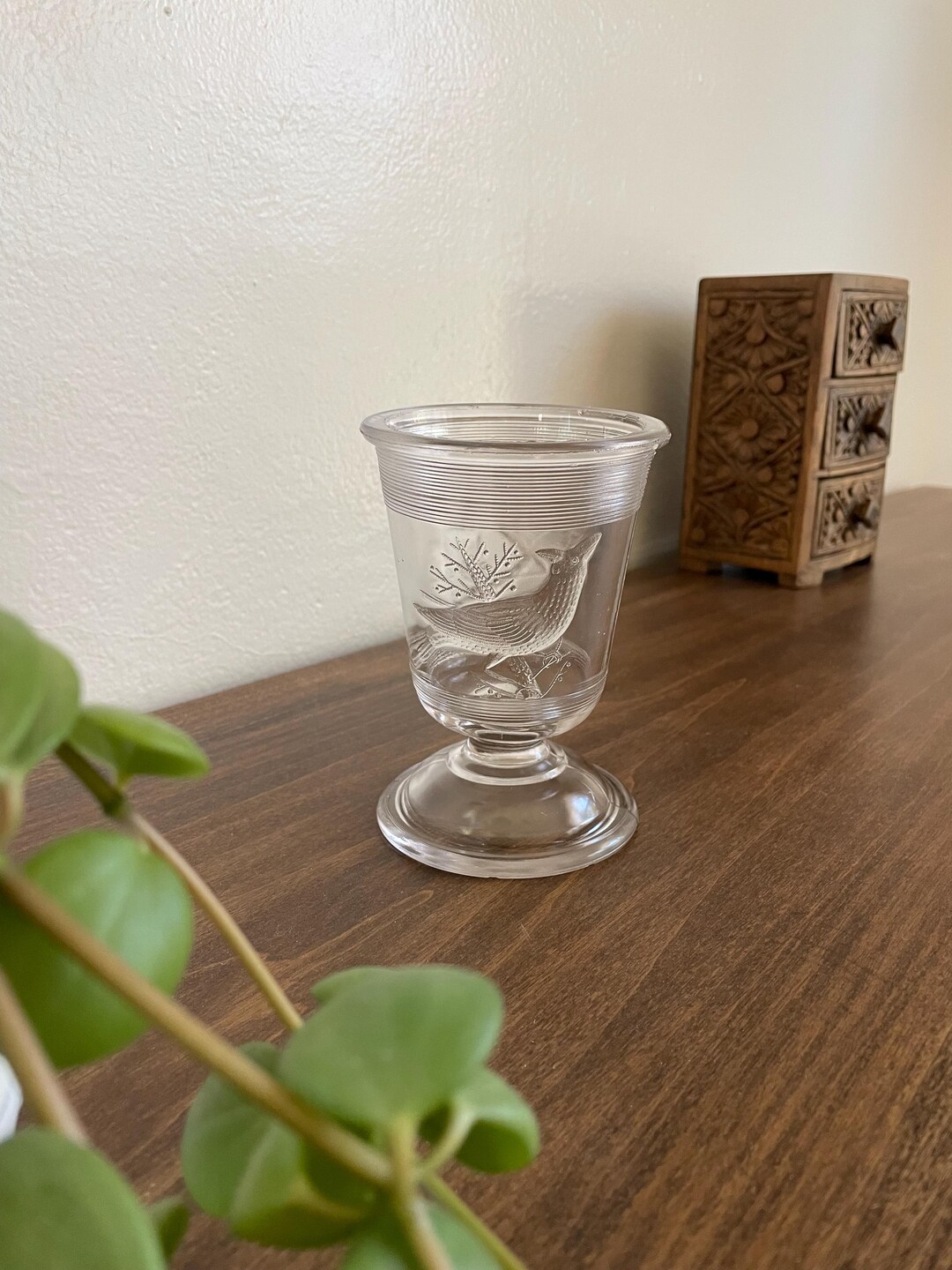 1800s Early American Pressed Glass Water Goblet Antique Wine Glass ...