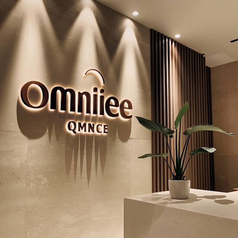 Custom 3D Backlit Logo Business Sign , Illuminated Business Signage ...