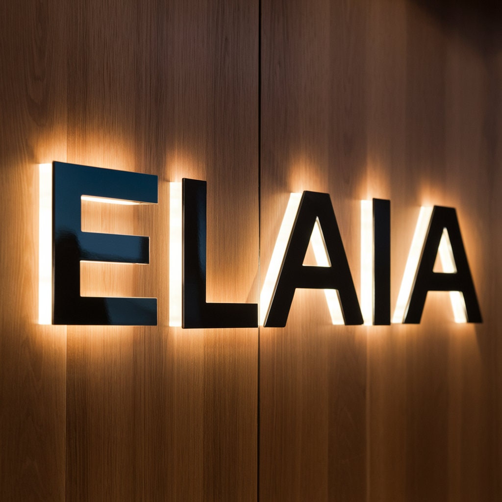 Wall Logo Sign Custom Backlit Sign Backlit Business Sign Laser Cut Sign ...