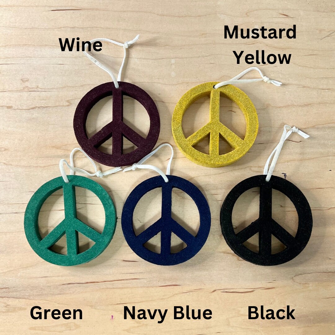Peace Sign Velvet Ornament | Retro Holiday Decor | Christmas Ornament ...