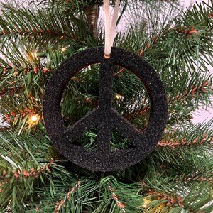 Peace Sign Velvet Ornament | Retro Holiday Decor | Christmas Ornament ...