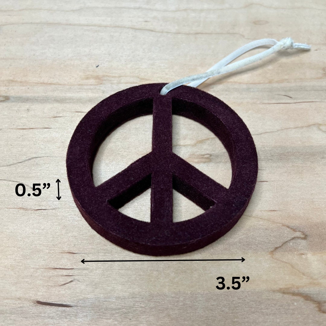 Peace Sign Velvet Ornament | Retro Holiday Decor | Christmas Ornament ...
