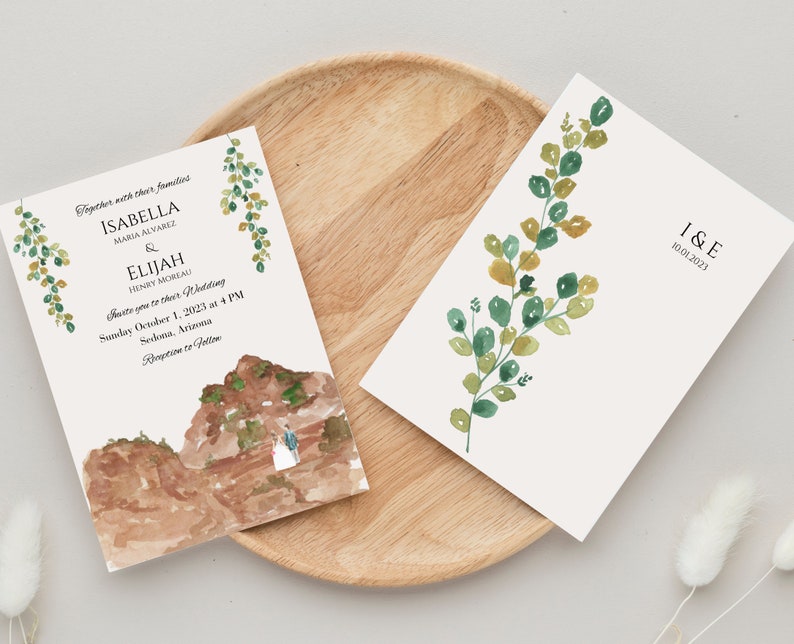 Desert-themed Wedding Invitation Template. Editable, Digital File ...