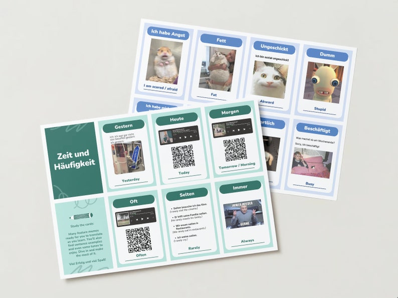 Fun German Flashcards for Beginners: Edition With Memes. Learn German ...