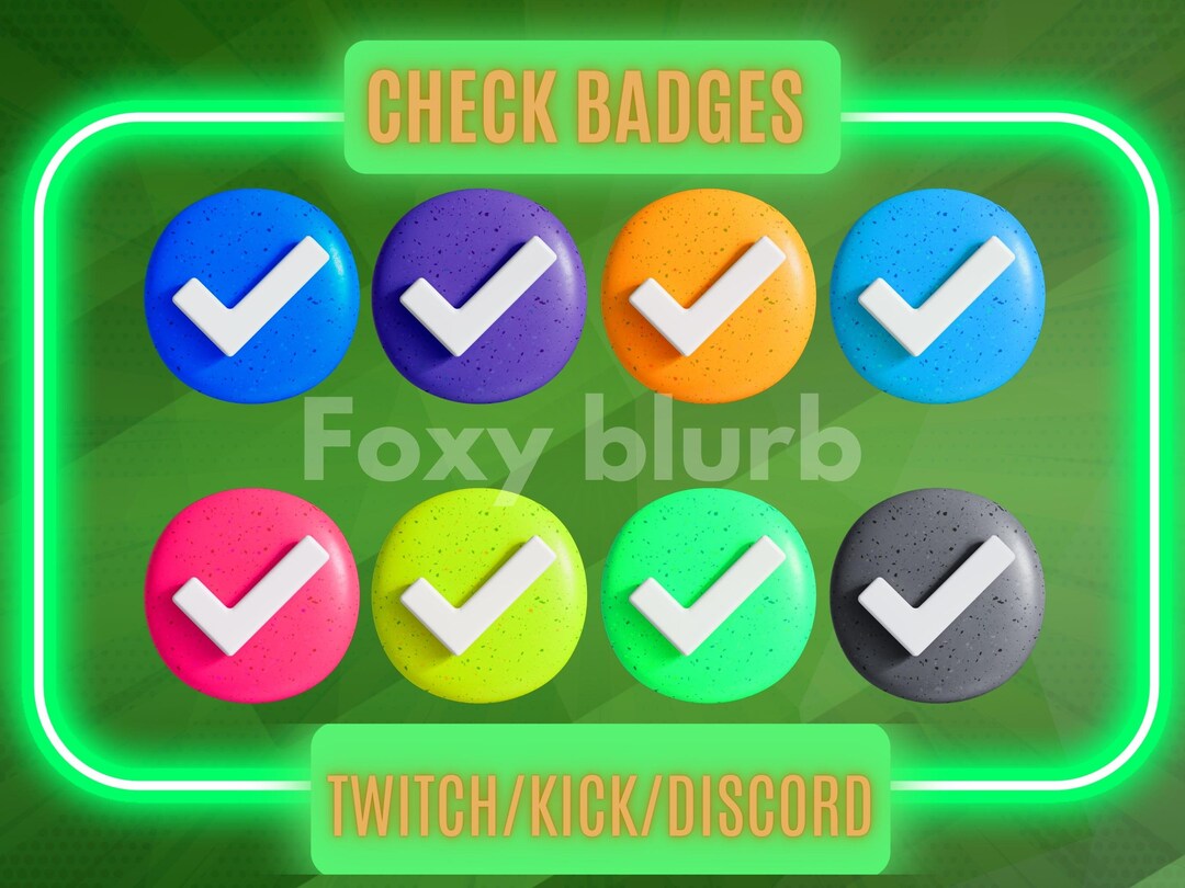 Round Check Badges Twitch Bit/sub Badges 8x Tiers Quick - Etsy