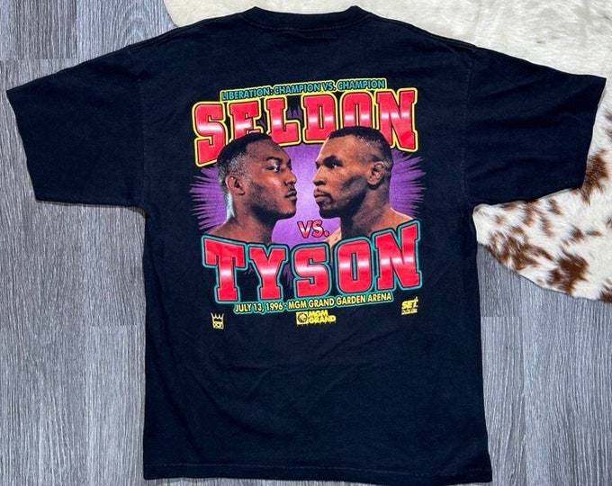 MIKE TYSON Vs SELDON 1996 Vintage Boxing Tee | Mgm Grand | Liberation ...