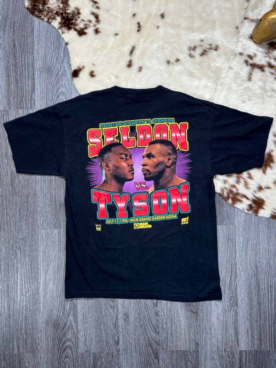 MIKE TYSON Vs SELDON 1996 Vintage Boxing Tee | Mgm Grand | Liberation: Champion Vs Champion ...