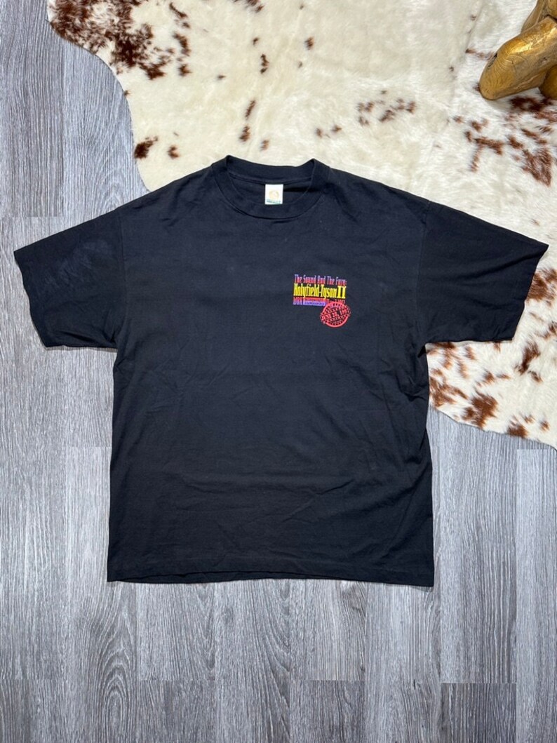 MIKE TYSON Vs HOLYFIELD Sound and the Fury bite Fight 1997 Vintage Tee ...