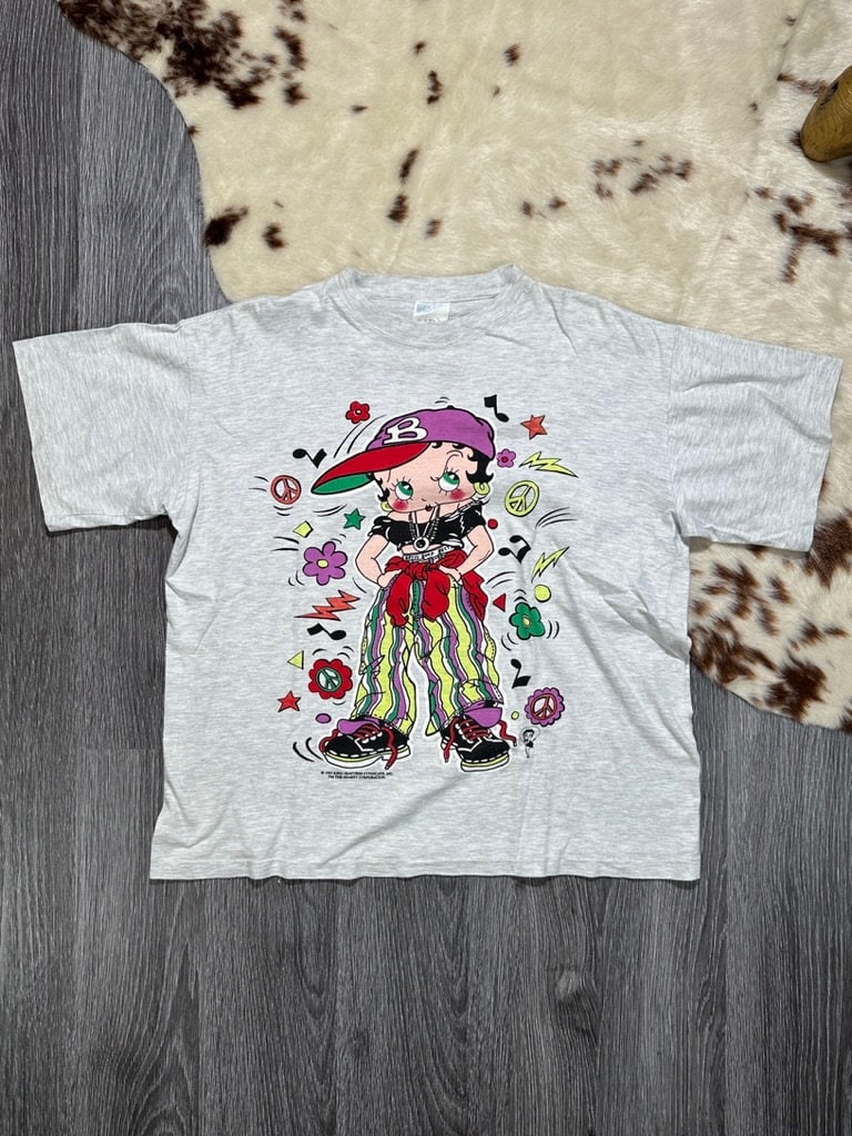 BETTY BOOP Hippie PEACE Sign Music 1993 Vintage Tee | Talkartoon ...
