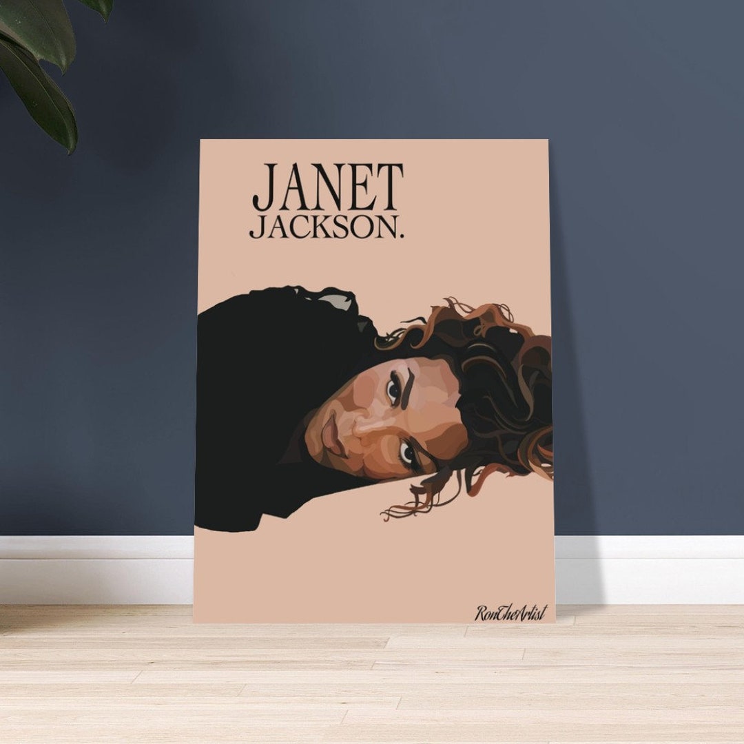 Janet Jackson Poster R & B Poster Home Decor Vintage Digital Portrait ...