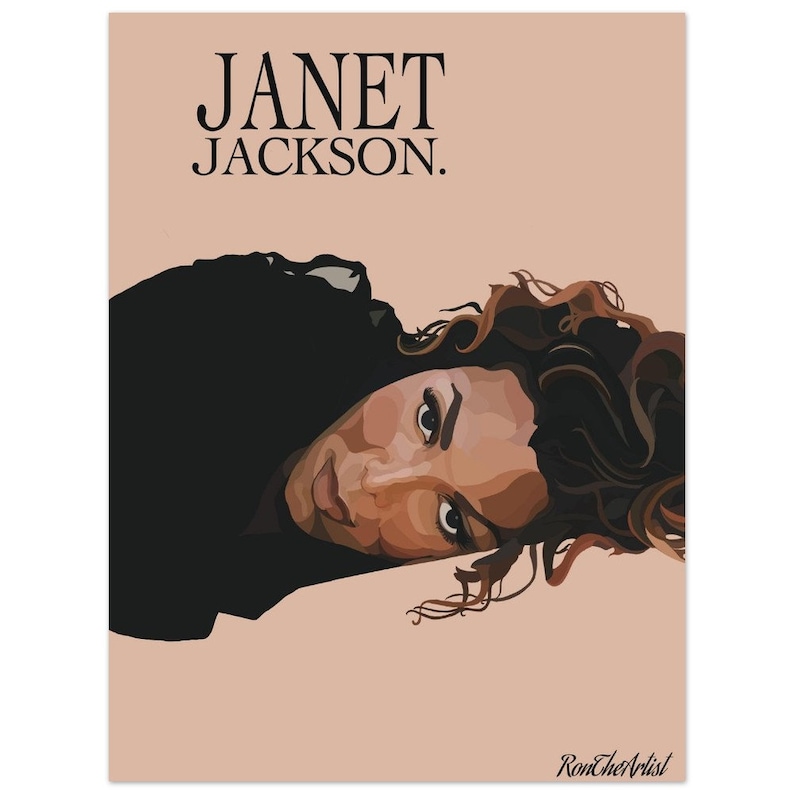 Janet Jackson Poster R & B Poster Home Decor Vintage Digital Portrait ...