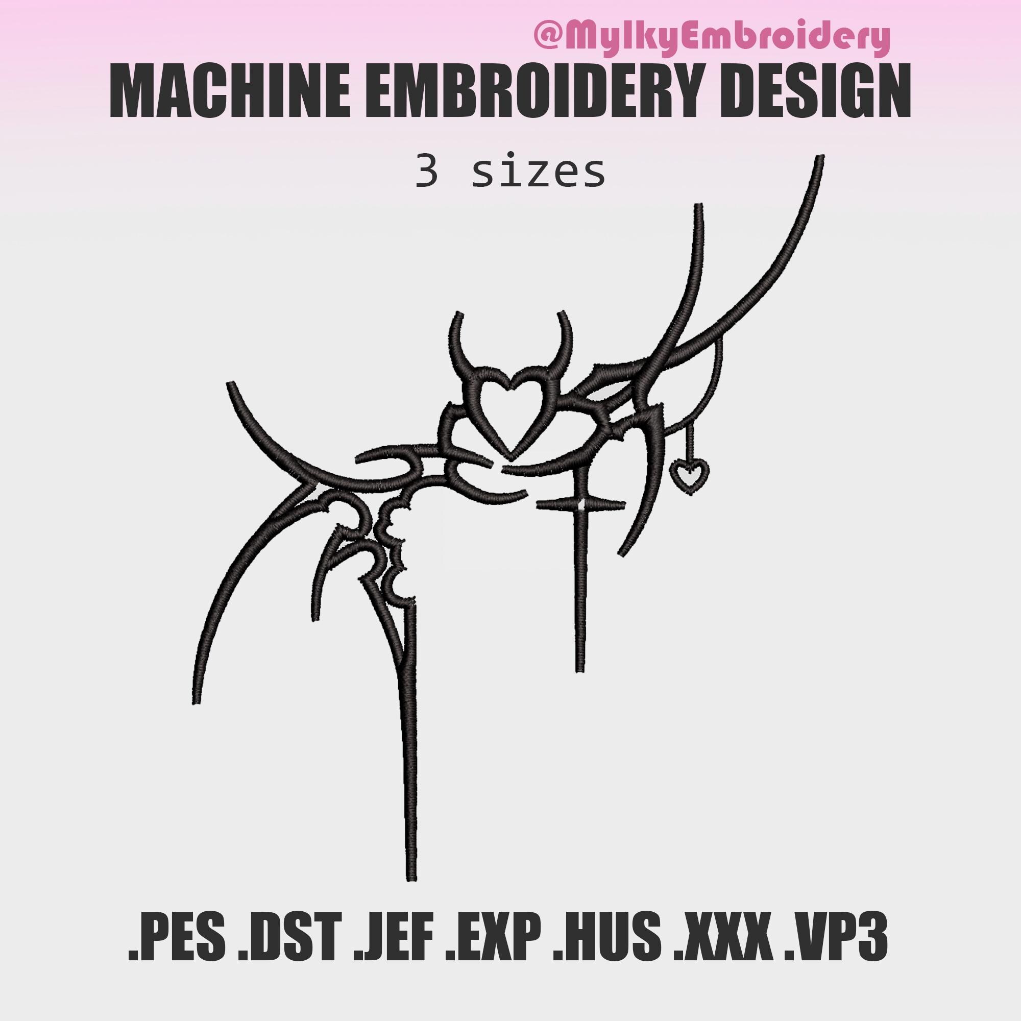 Gothic Tribal Heart Machine Embroidery Design - Abstraction Tattoo ...