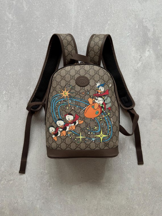 Vintage Gucci x Disney Donald Duck Leather BackPack B… - Gem