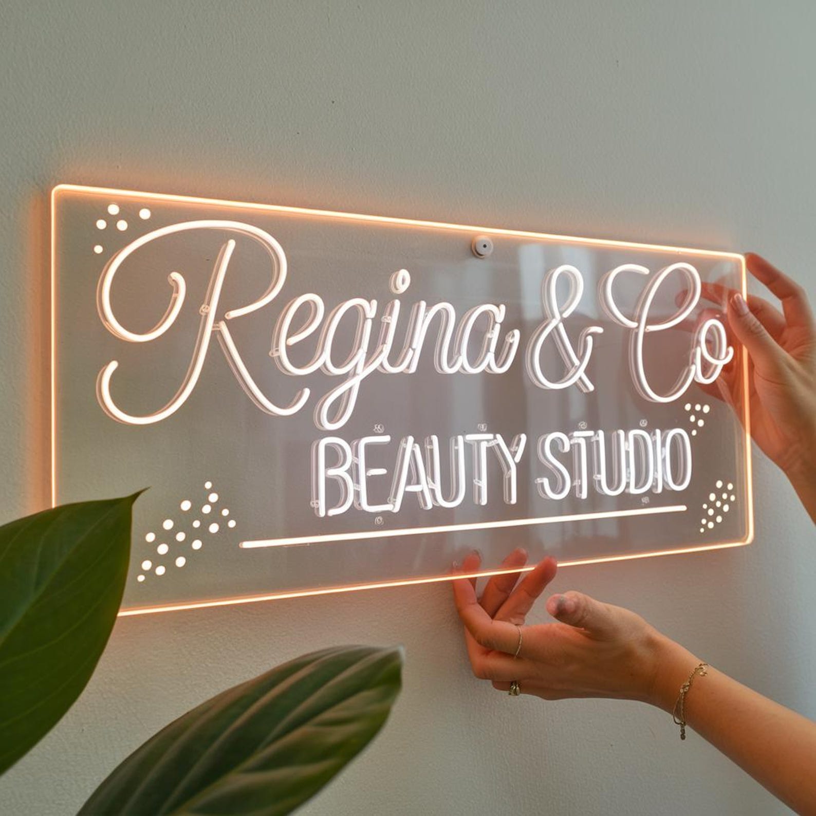 Neon Acrylic Sign Light up Business Logo Custom Acrylic Sign Printed ...