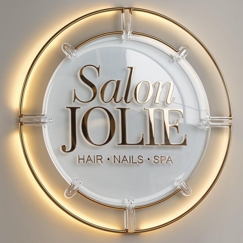 Neon Acrylic Sign Light up Business Logo Custom Acrylic Sign Printed ...