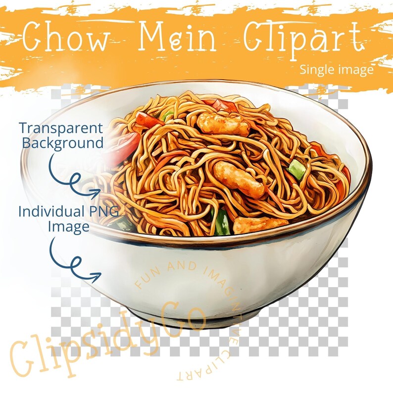 Chow Mein Clipart: Chinese Food Illustration (digital Download) - Etsy