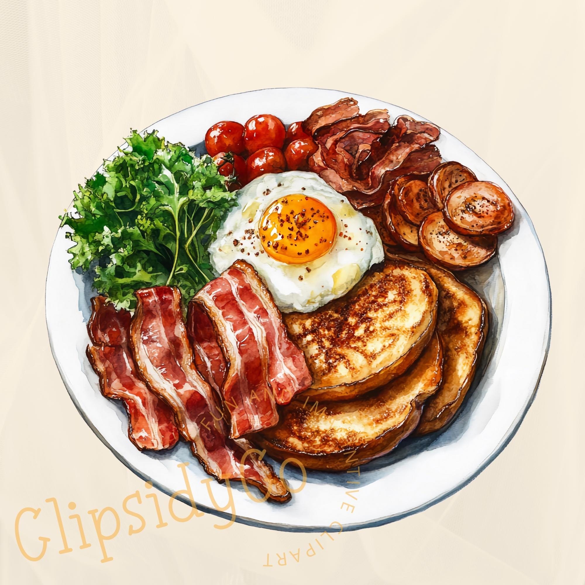 Brunch Food Clipart Breakfast Food Clipart PNG Sublimation Clipart ...