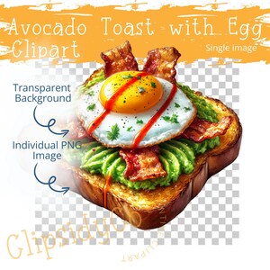 Avocado Toast Clipart, Food Illustration, Breakfast Sandwich Clipart ...