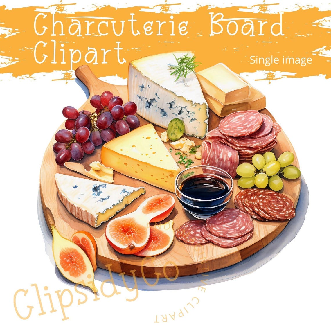 Food Illustration, Charcuterie Board, Clipart PNG, Sublimation Art ...