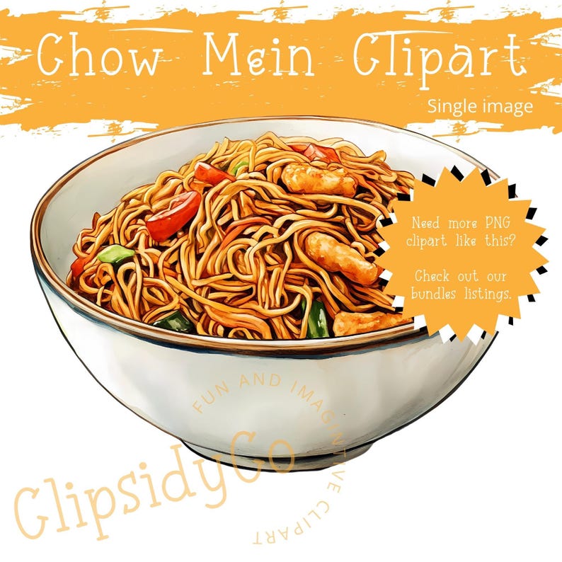Chow Mein Clipart: Chinese Food Illustration (digital Download) - Etsy