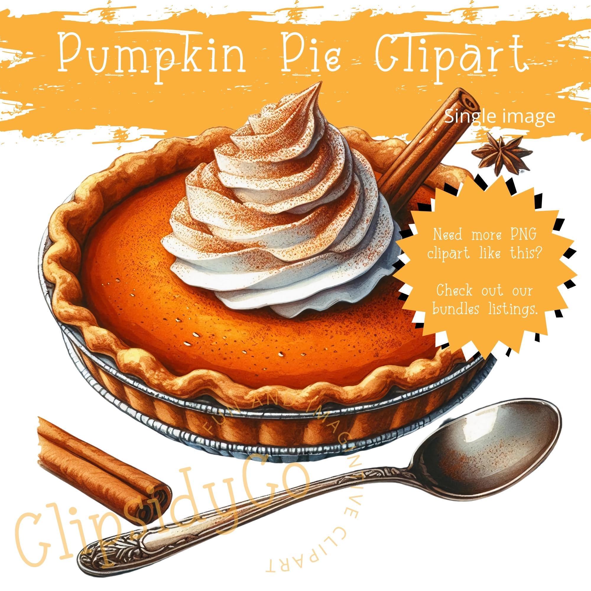 Pumpkin Pie Clipart: Fall Dessert Illustration (digital Download) - Etsy