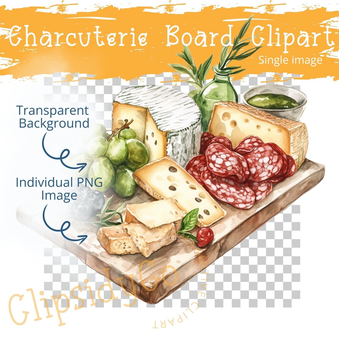 Charcuterie Board Clipart, Clipart PNG, Cutting Board Cheese and ...