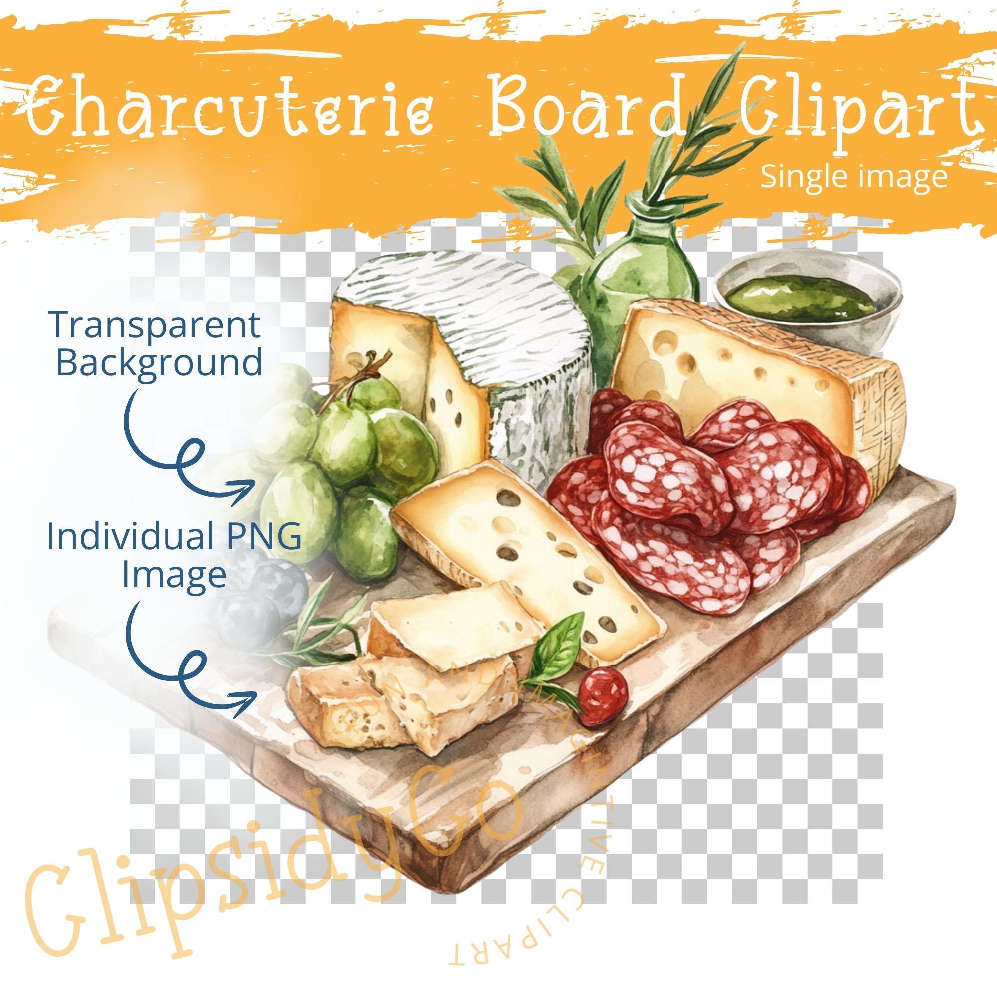 Charcuterie Board Clipart, Clipart PNG, Cutting Board Cheese and ...