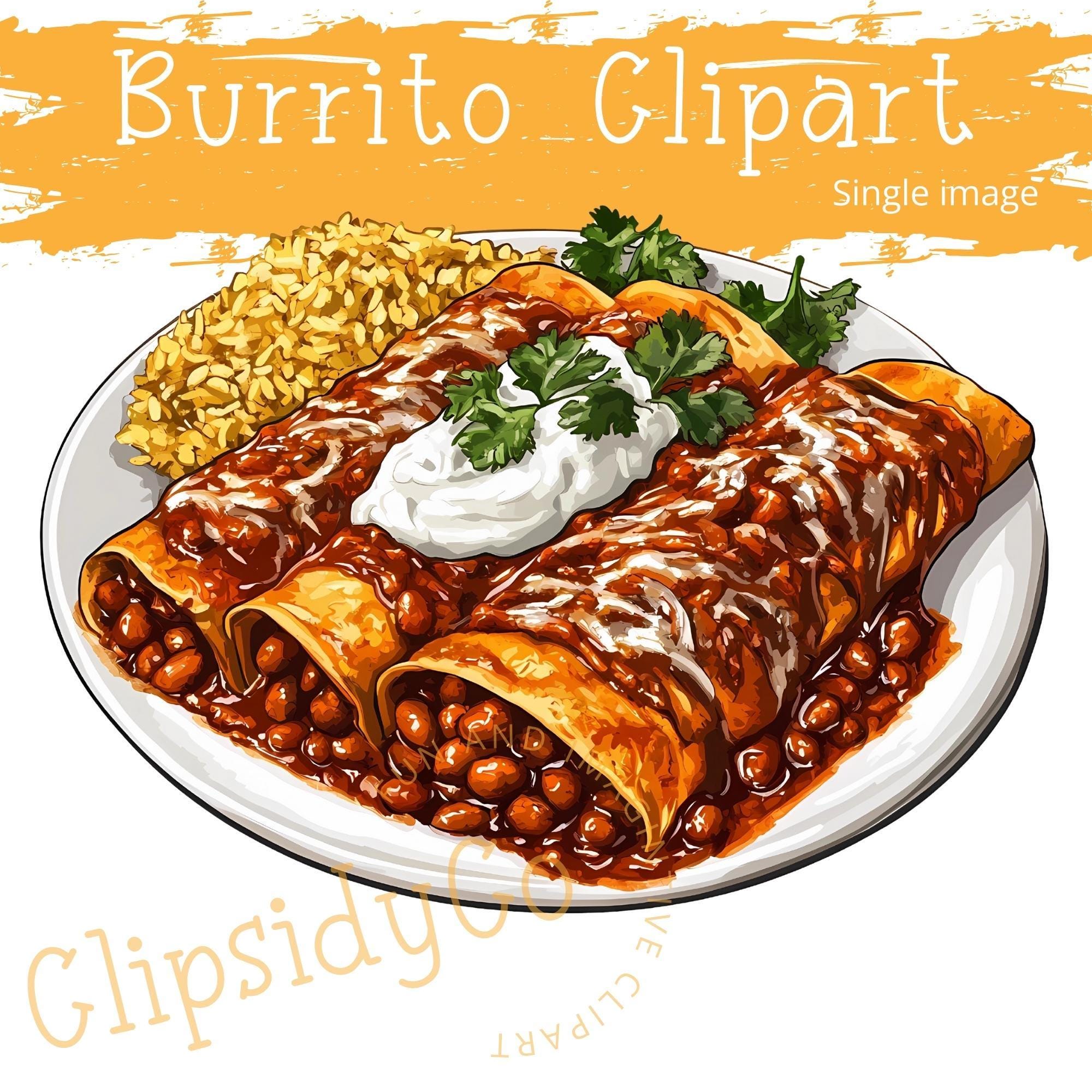 Burrito Clipart Mexican Food Clipart Food Illustration Clipart PNG ...