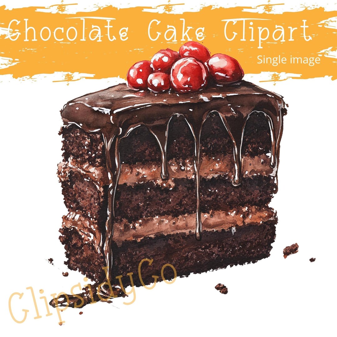 Chocolate Cake Slice Clipart Fall Food Illustration Fall Dessert PNG ...
