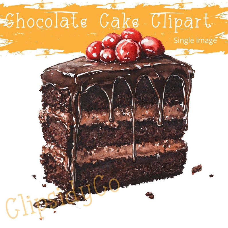 Chocolate Cake Slice Clipart Fall Food Illustration Fall Dessert PNG ...