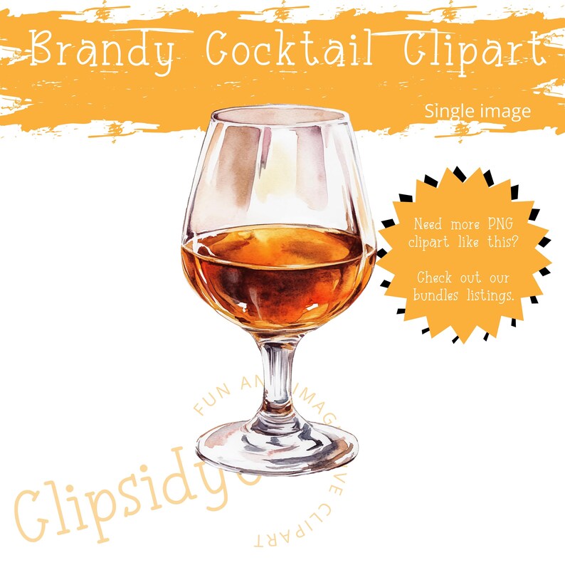 Brandy Drink Clipart Illustration Brandy Snifter Clipart Sublimation ...