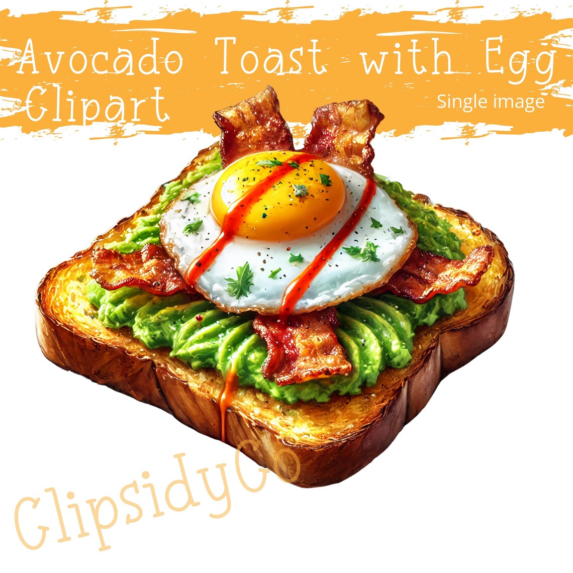 Avocado Toast Clipart, Food Illustration, Breakfast Sandwich Clipart ...