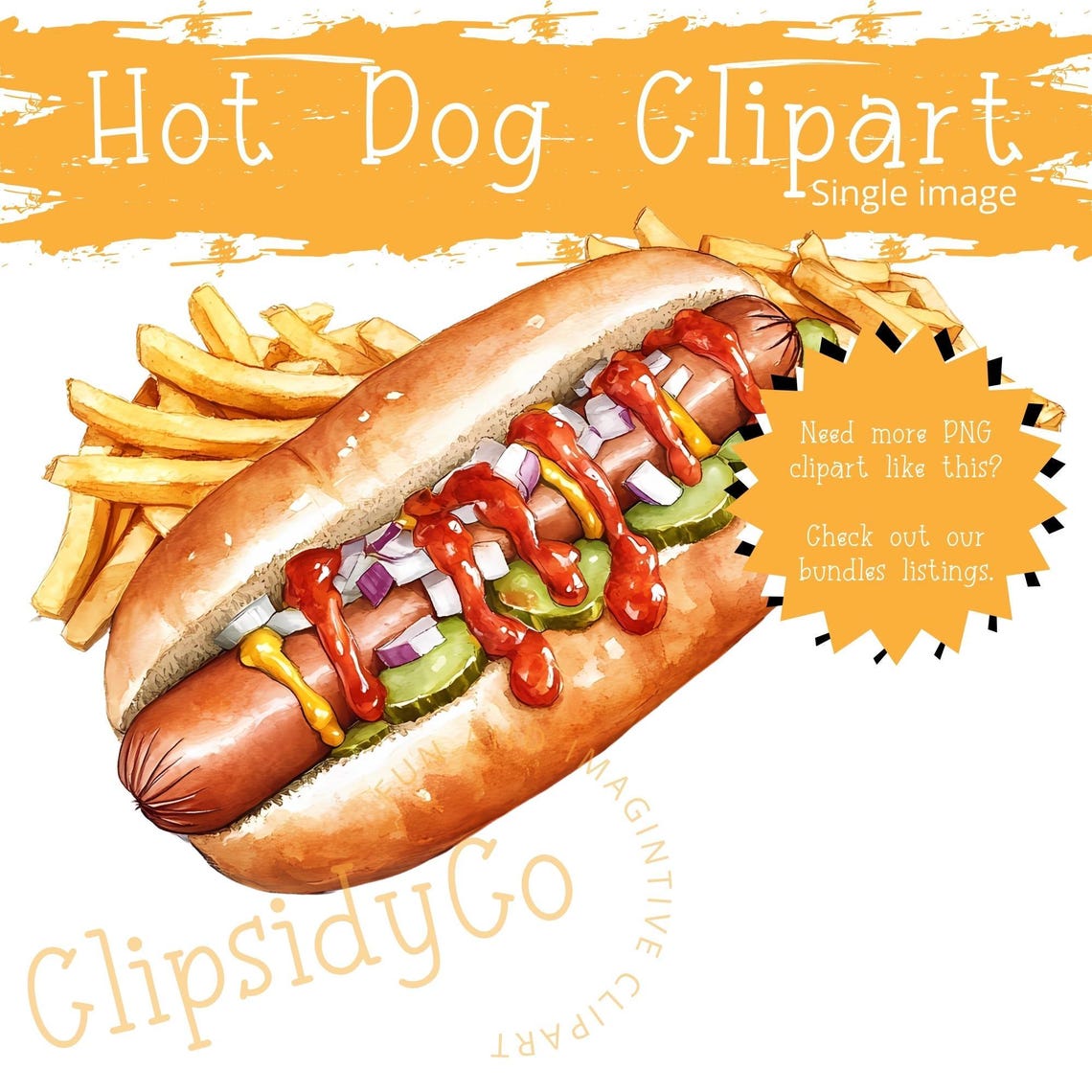 Hot Dog Clipart Food Clipart Fast Food Clipart Sublimation PNG Digital ...